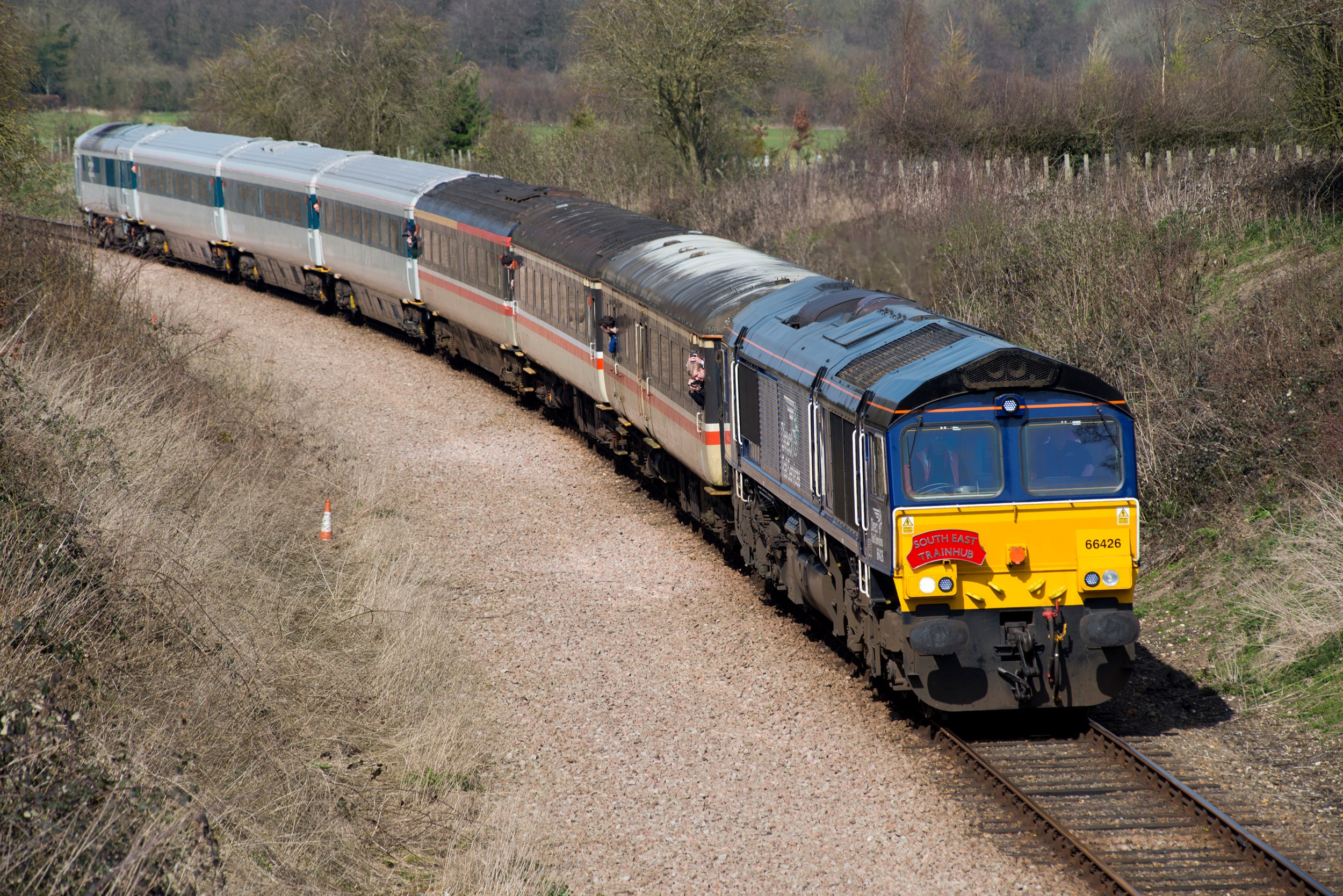Class 50s and prototype High Speed Train power star at Mid-Norfolk ...