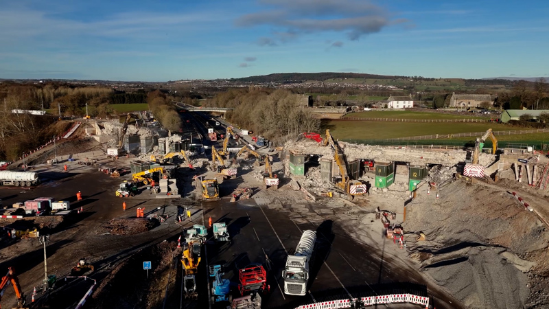 M6 bridge demolished as West Coast Main Line work reaches milestone ...