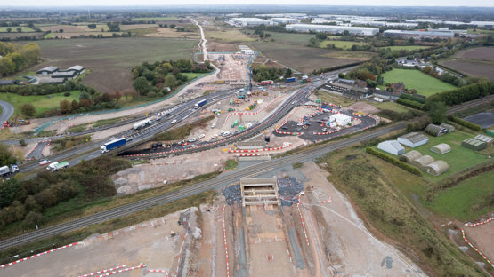 Foundation work starts on bridge taking main road over HS2 between ...